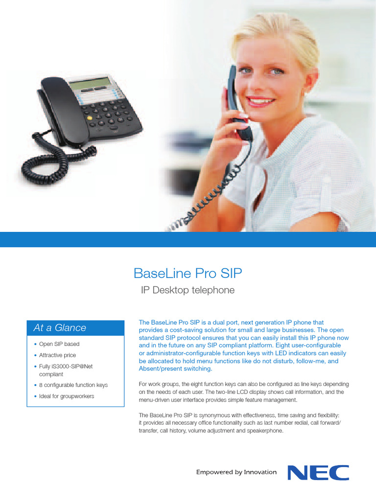 NEC Brochure Terminal BaselineProSIP Web | PDF | Session Initiation ...