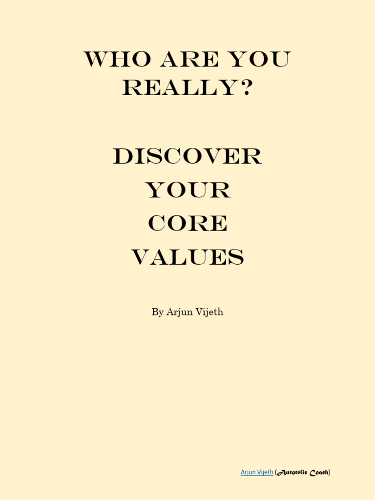 Core Values Workbook | PDF | Experience | Memory