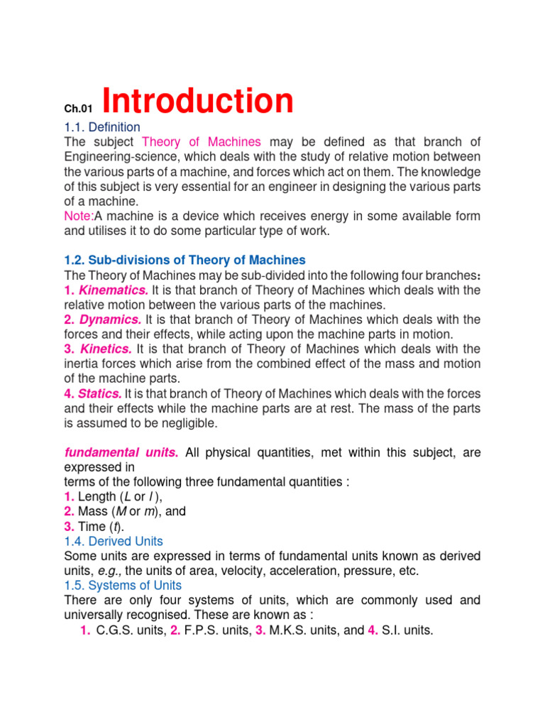 Theory of Machines 1 | PDF | Euclidean Vector | Force