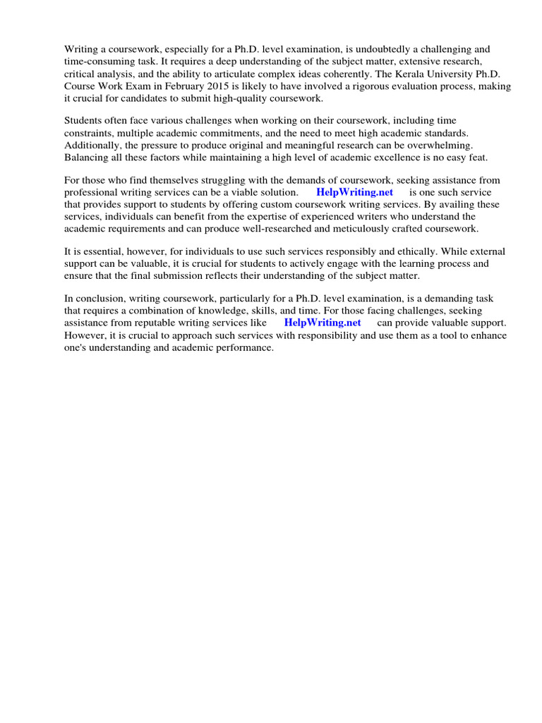Kerala University PHD Course Work Exam February 2015 | PDF | Thesis ...