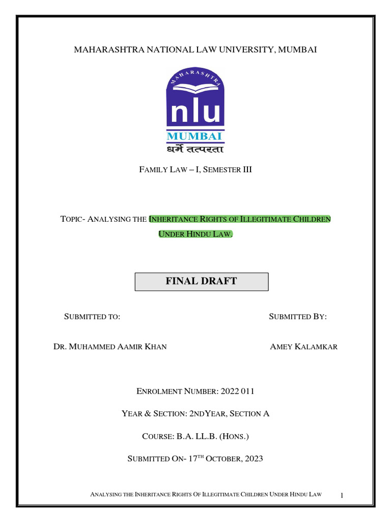 Fam Final Draft Amey | PDF | Annulment | Legitimacy (Family Law)
