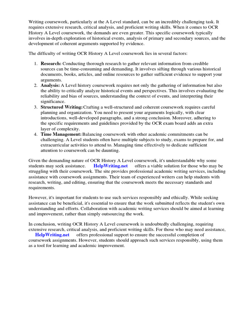 Ocr History A Level Coursework 2014 | PDF | Historian | Critical Thinking