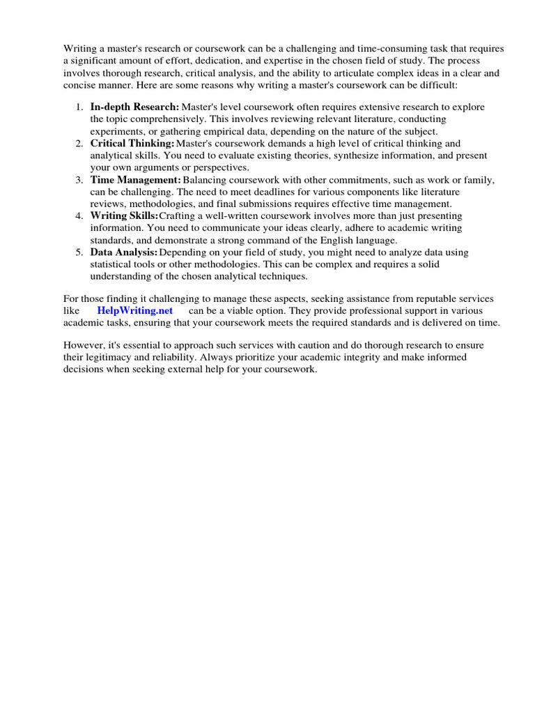Master by Coursework vs. Research Pathways | PDF | Critical Thinking ...