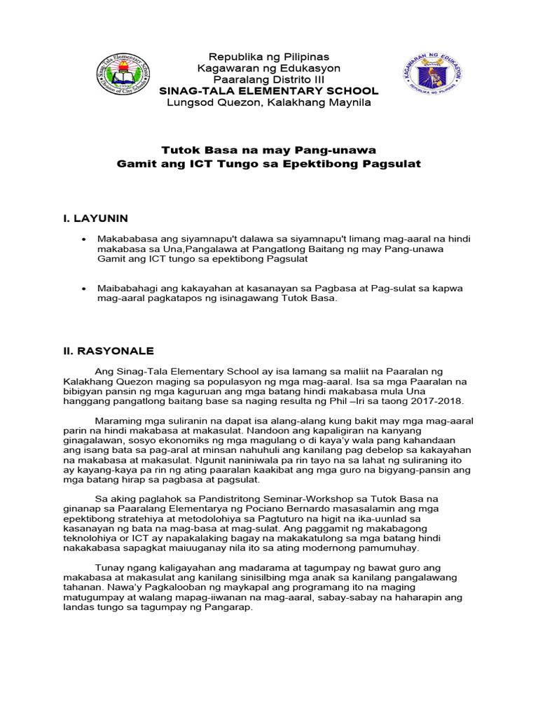 Report Sa Tutok Basa | PDF