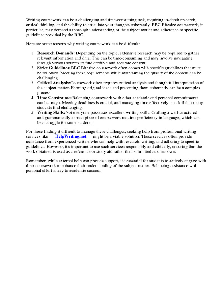 BBC Bitesize Coursework | PDF | Http Cookie | Critical Thinking