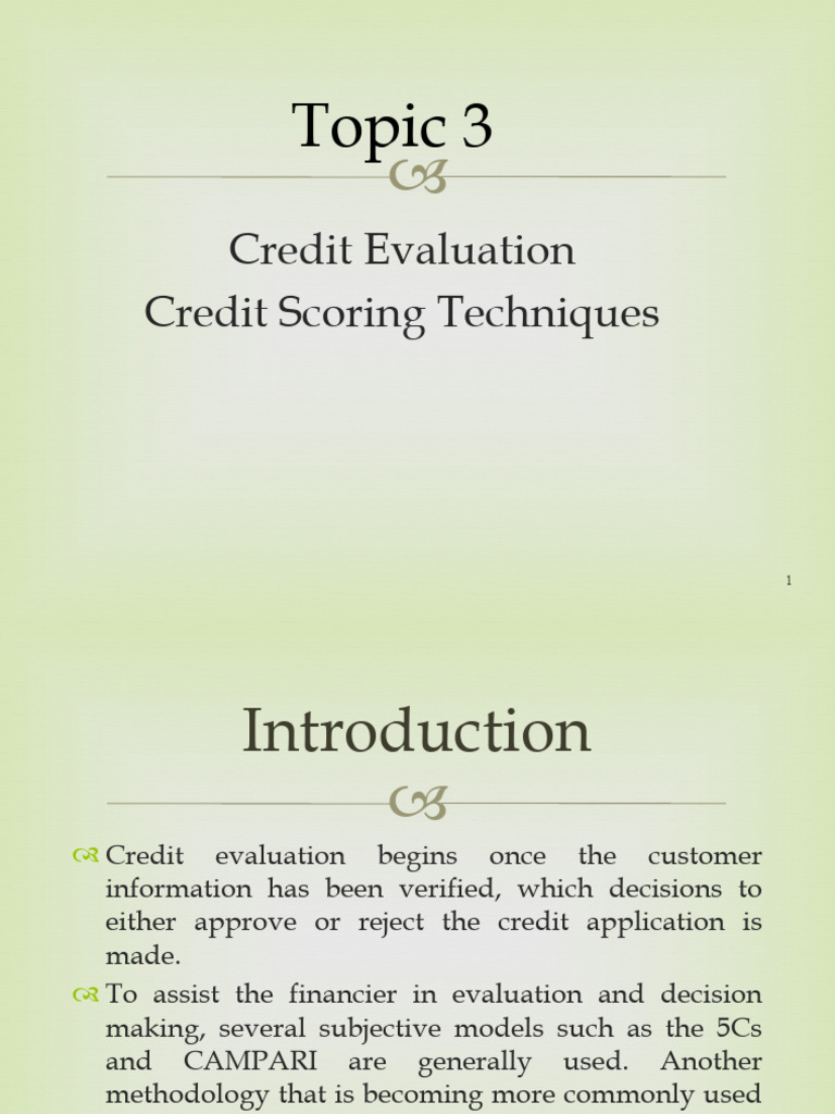 Lecture 3a | PDF | Credit | Finance & Money Management