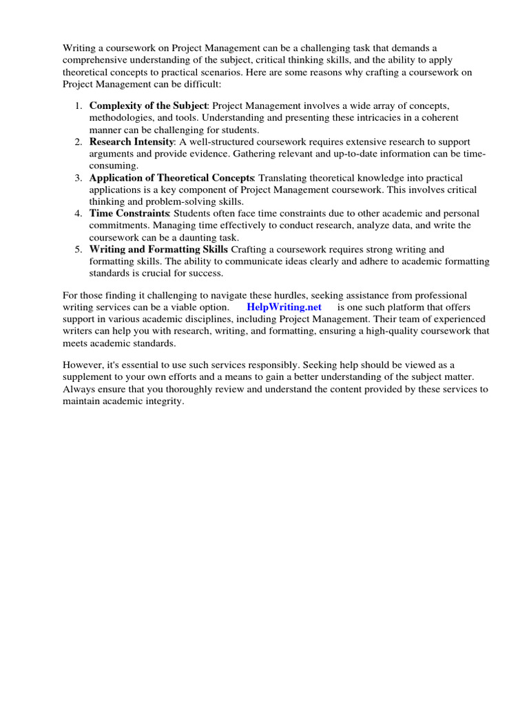 Coursework Project Management | PDF