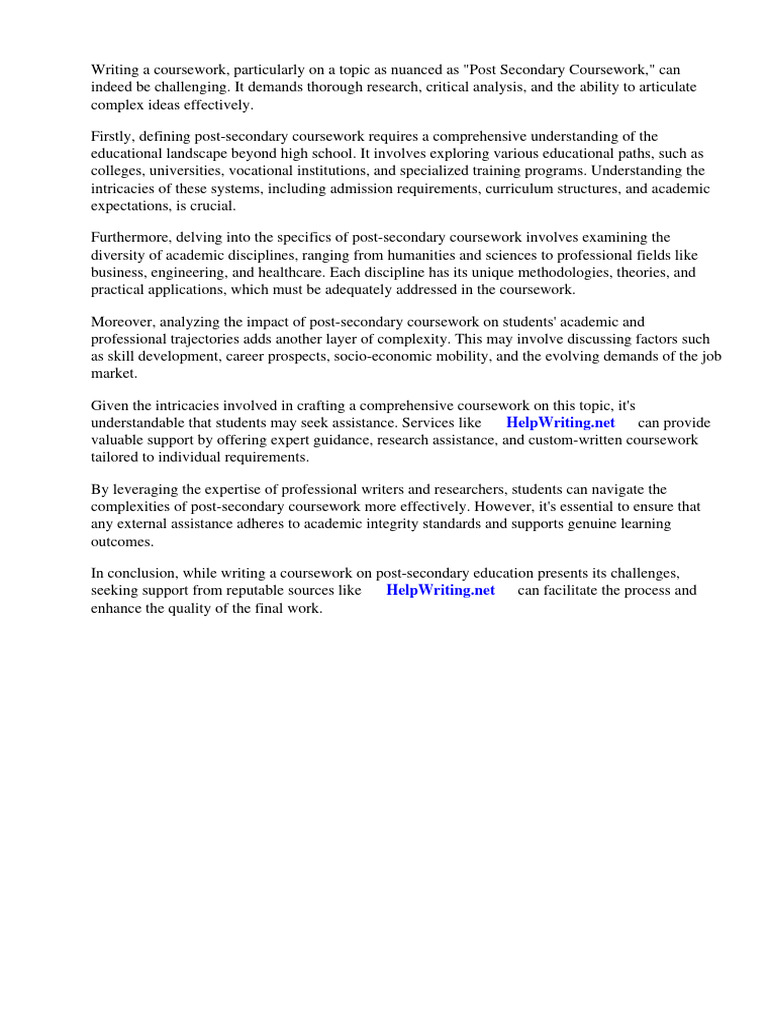 Define Post Secondary Coursework | PDF | College | Academic Degree