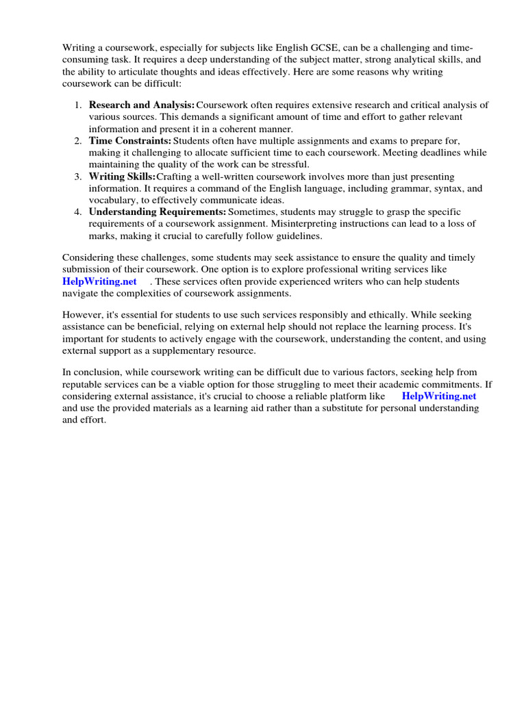 Coursework English Gcse Pdf Essays