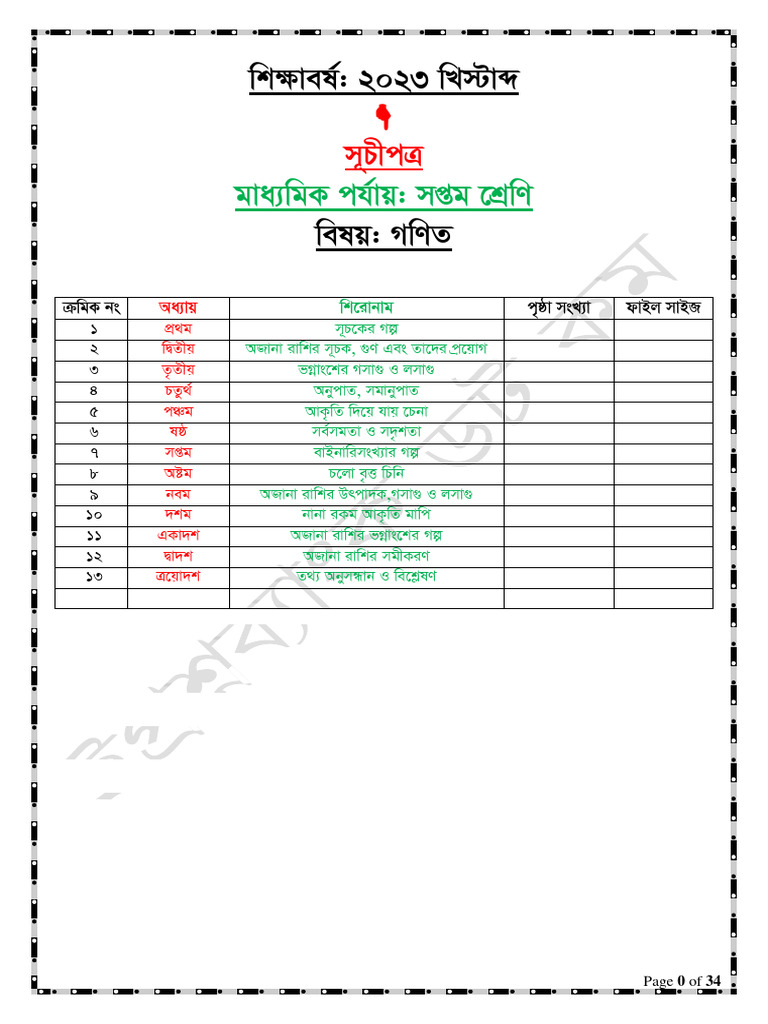 Class-7 Math New Chapter-1 | PDF