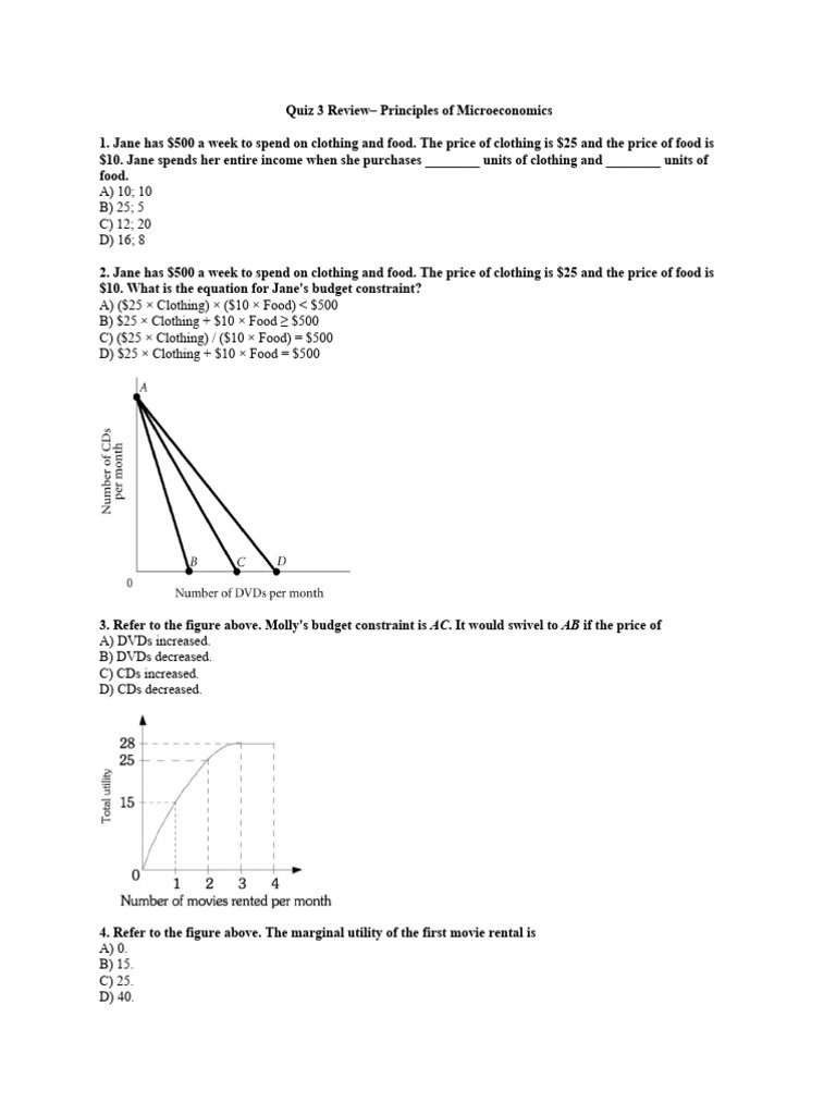 Microeconomics Quiz 3 Review Guide | PDF