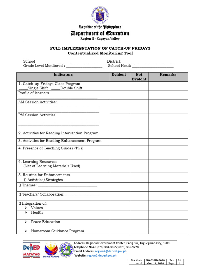 Monitoring Tool Catch Up Fridays Full Implementation | PDF Monitoring Tool Catch Up Fridays Full Implementation | PDF