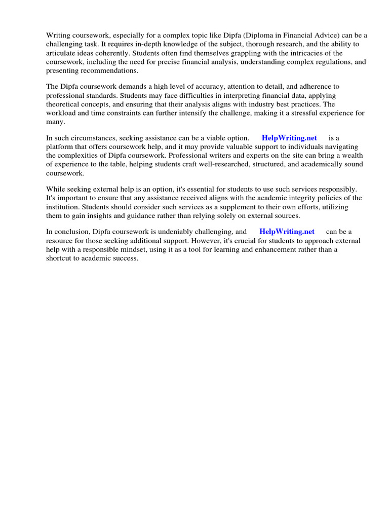 Dipfa Coursework Help | PDF | Stockbroker | Financial Adviser