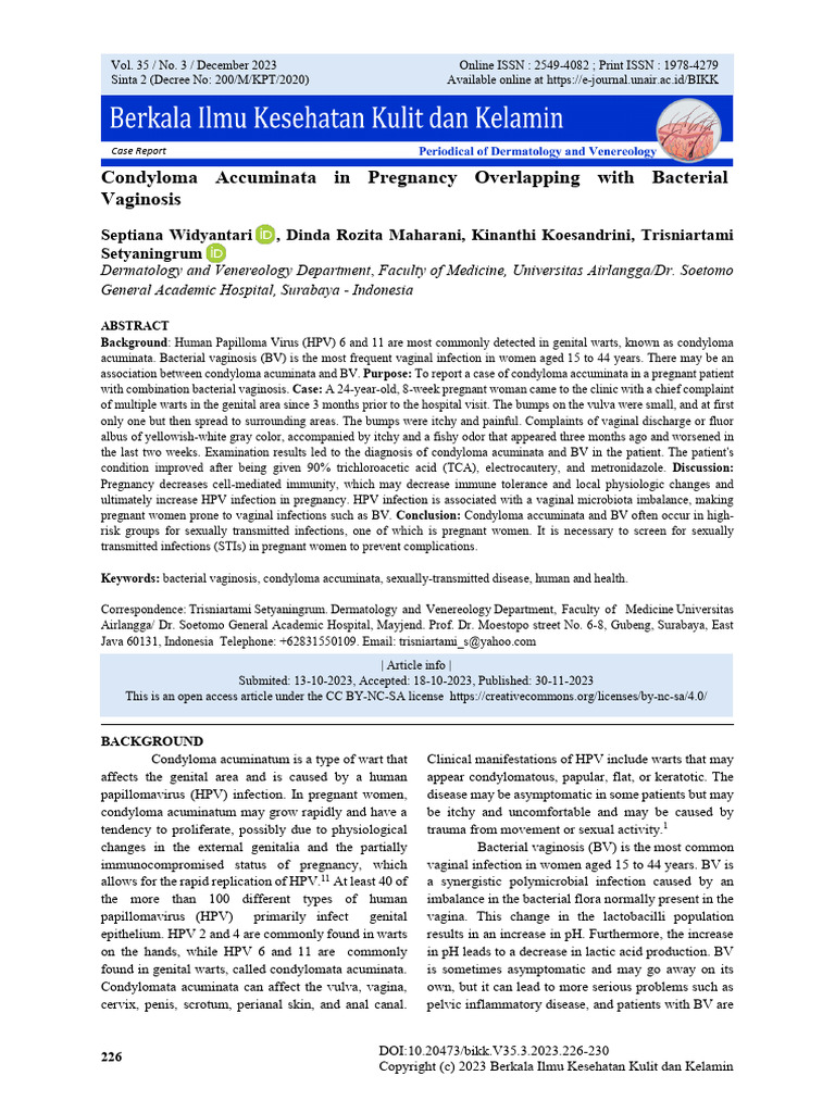 Bacterial Vaginal | PDF | Vagina | Sexually Transmitted Infection