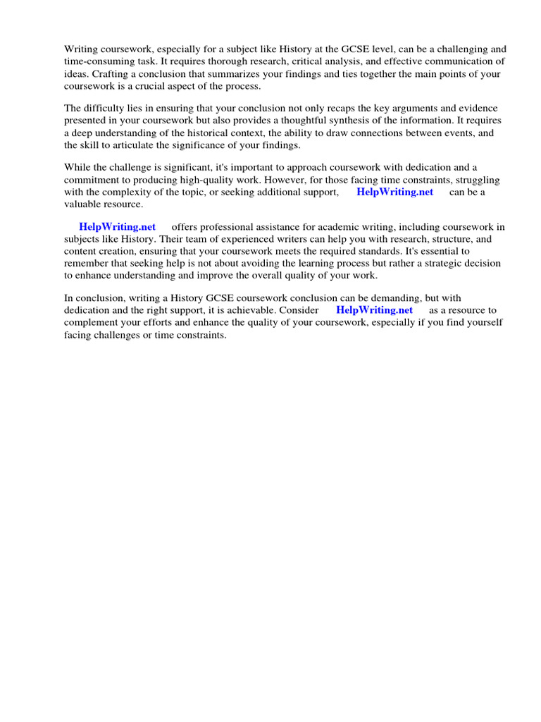 History Gcse Coursework Conclusion | PDF | Nazi Germany | Adolf Hitler