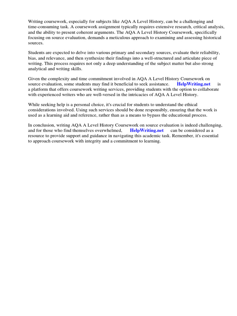 Aqa A Level History Coursework Source Evaluation | PDF | Historian ...