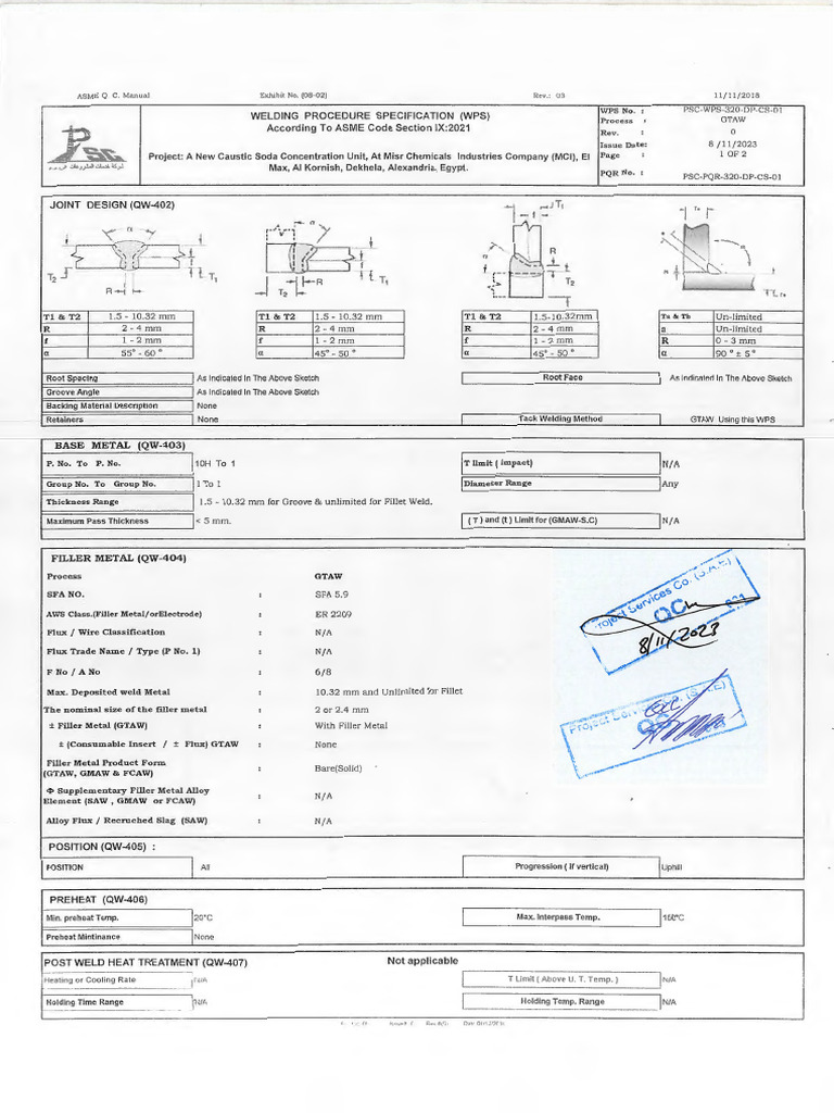 Duplex PQR and WPS | PDF | Construction | Welding