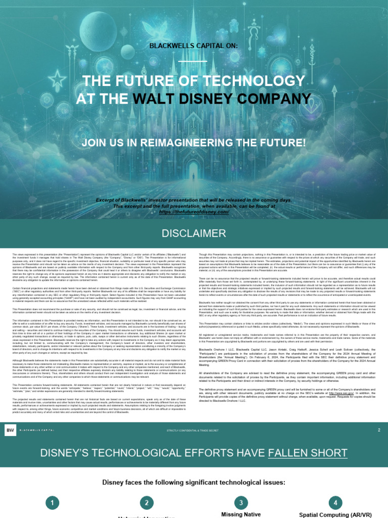 Disney - The Future of Technology | PDF | Augmented Reality | Investing