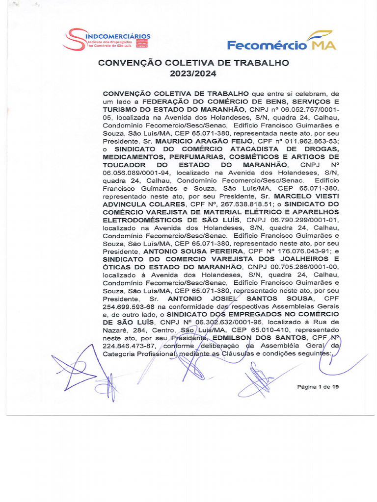 CCT Ass. Federacao 2023 2024 | PDF