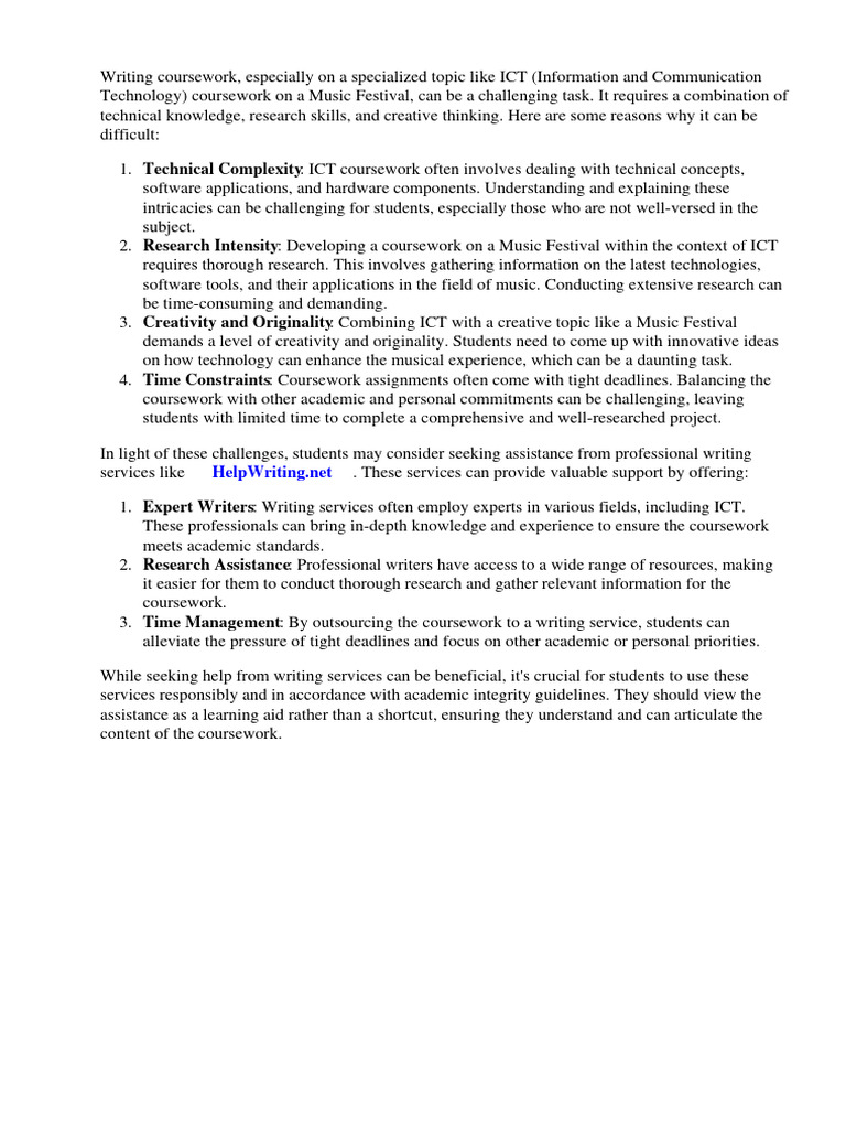 Ict Coursework Music Festival | PDF | Information And Communications ...