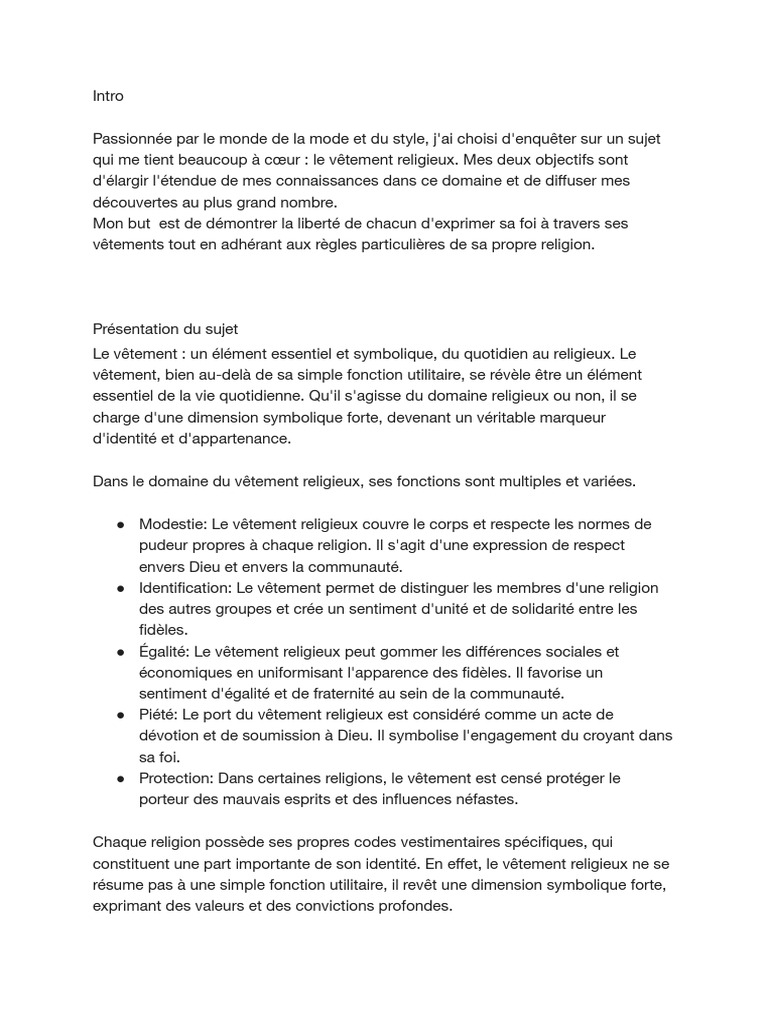 Évolution du Vêtement Religieux | PDF | Voile (vêtement) | Hijab