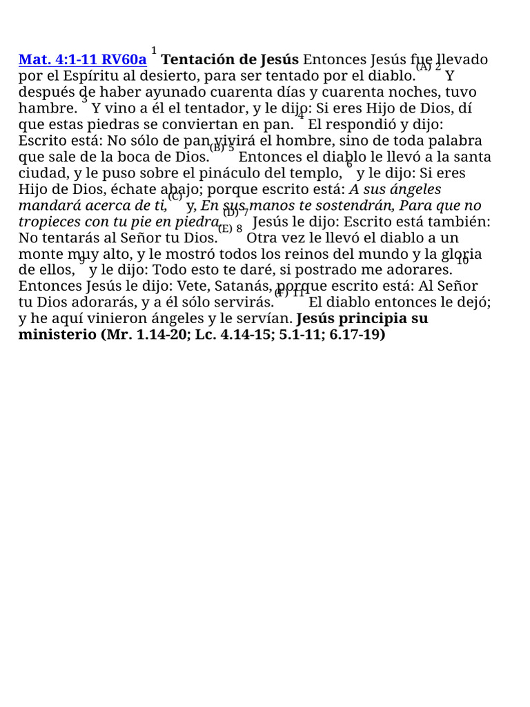 Mateo 4 Tentación de Jesus | PDF