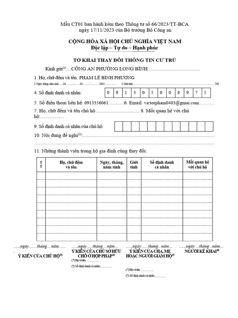 Mẫu CT01 - 66 | PDF