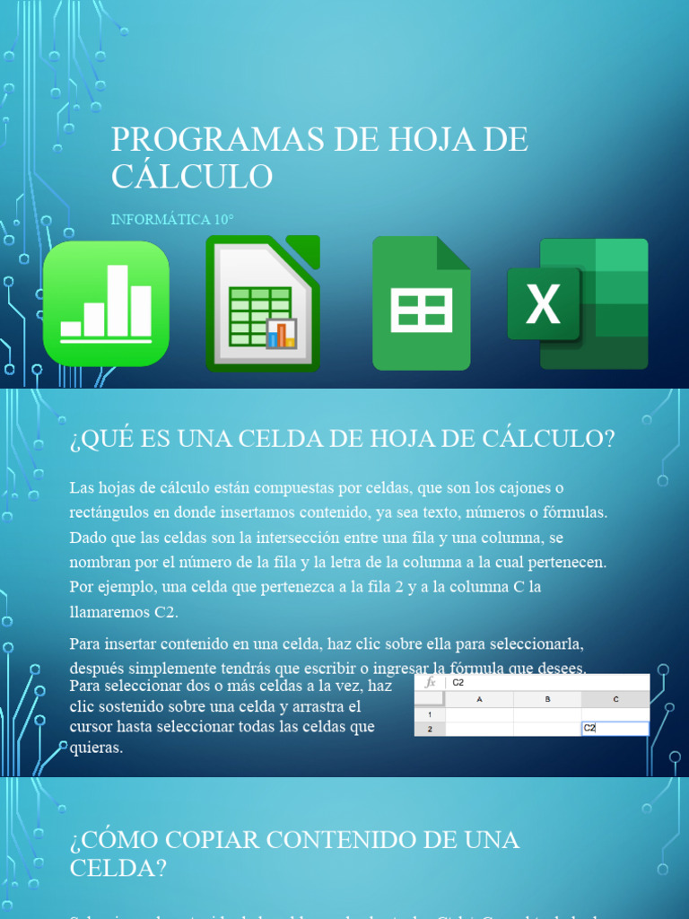Programas de Hoja de Calculo | PDF | Hoja de cálculo | Arquitectura de Computadores