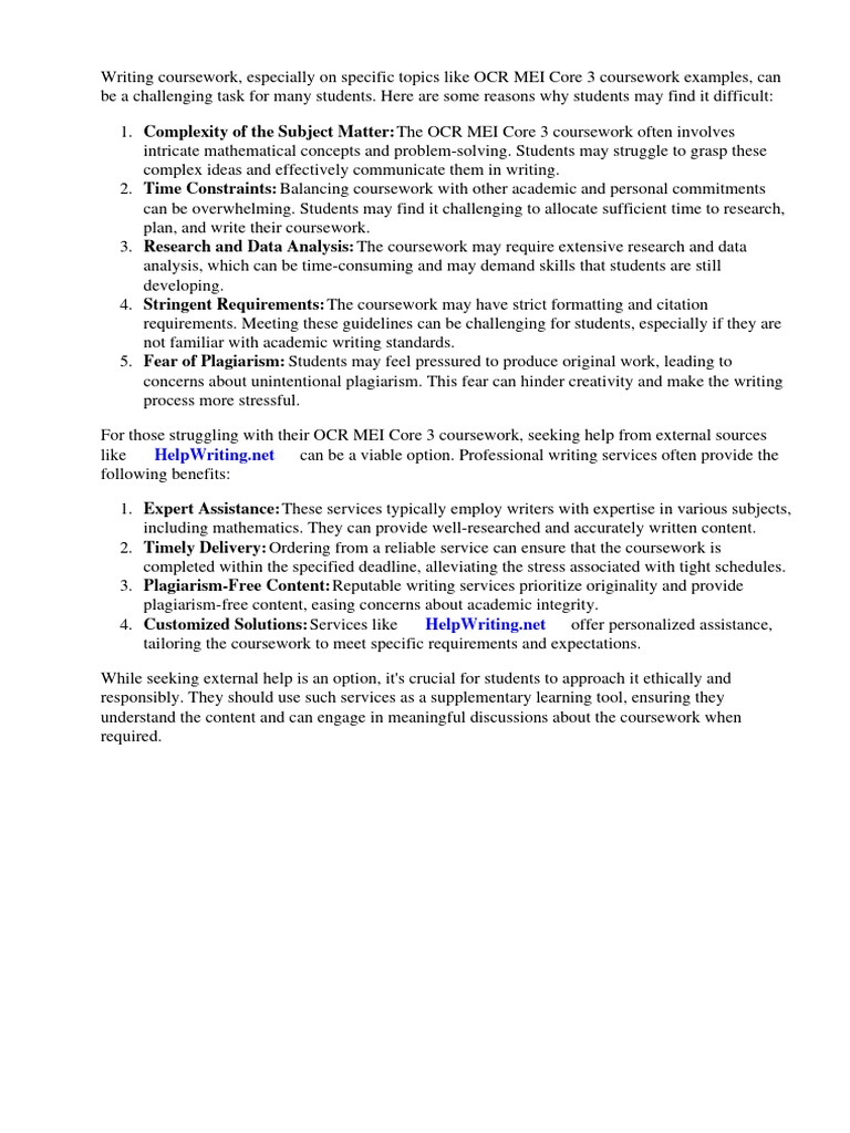 Ocr Mei Core 3 Coursework Examples | PDF | Mathematics | Optical ...