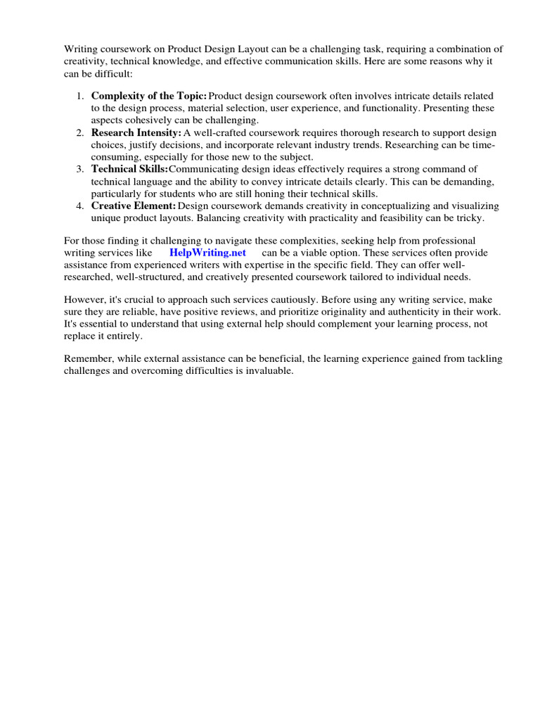 Product Design Coursework Layout | PDF