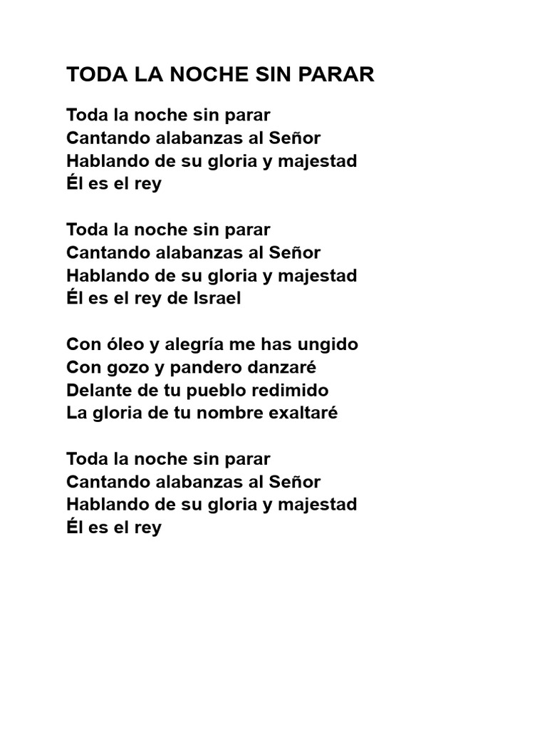 Toda La Noche Sin Parar | PDF