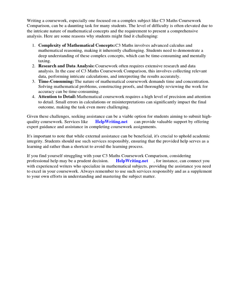 c3 Maths Coursework Comparison | Download Free PDF | Mathematics | Function (Mathematics)
