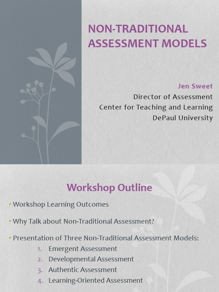 NonTraditional Assessment Models in Person November 13 2019 | PDF ...