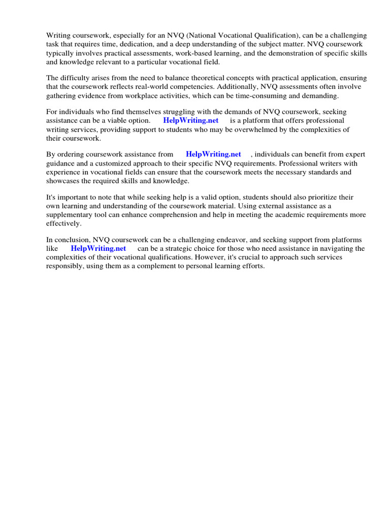 NVQ Coursework | PDF | Vocational Education | Child Care