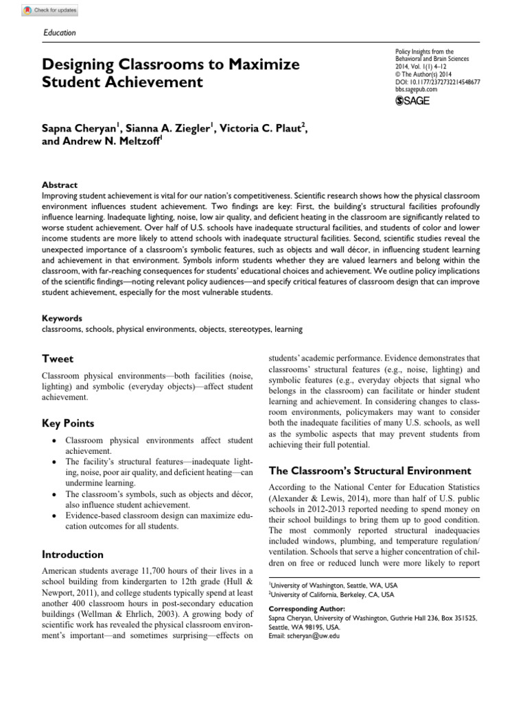 Designing Classrooms Pdf Classroom Stereotypes