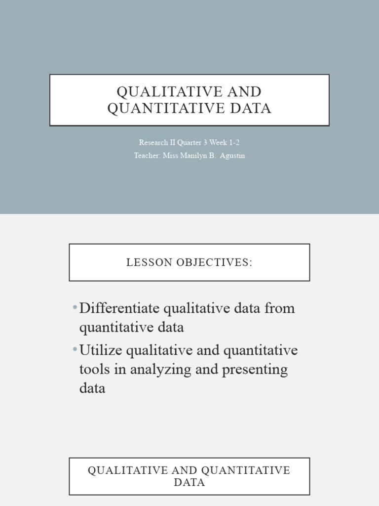 Qualitative and Quantitative Data | PDF