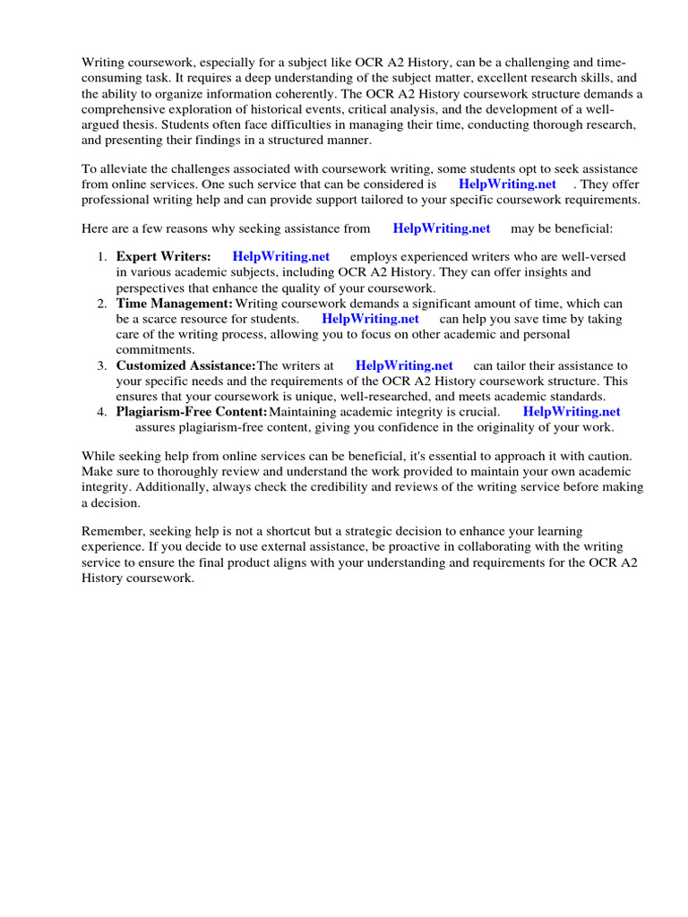 Ocr A2 History Coursework Structure | PDF | Critical Thinking | Gce ... Ocr A2 History Coursework Structure | PDF | Critical Thinking | Gce ...
