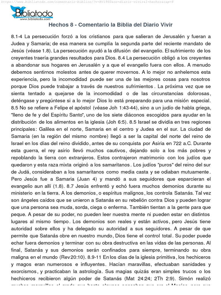 Comentario de Hechos 8: Evangelio en Samaria | PDF | Pablo el apóstol ...