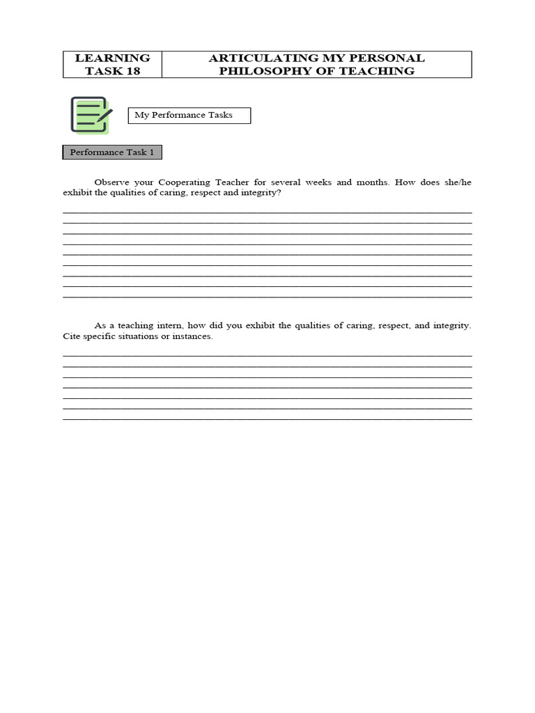 Learning Task 18 | PDF | Rubric (Academic) | Cognitive Psychology
