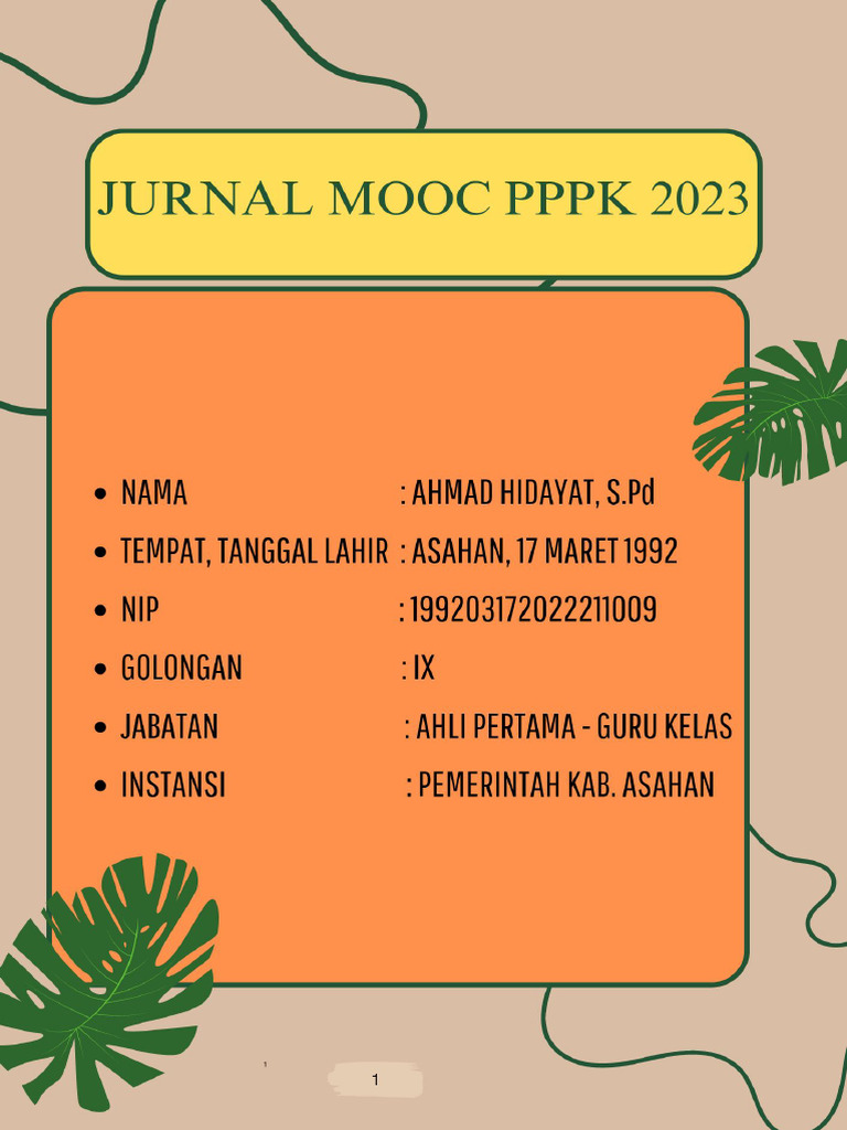 Jurnal MOOC PPPK 2023 | PDF