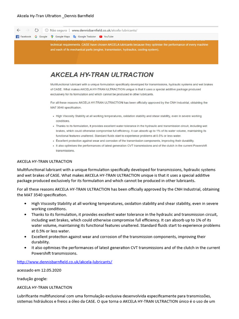 Akcela Hy-Tran Ultration - Dennis Barnfield | PDF