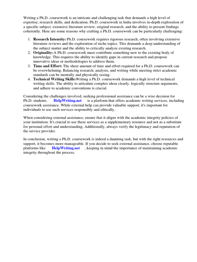 PHD Course Work India | PDF | Doctor Of Philosophy | Methodology