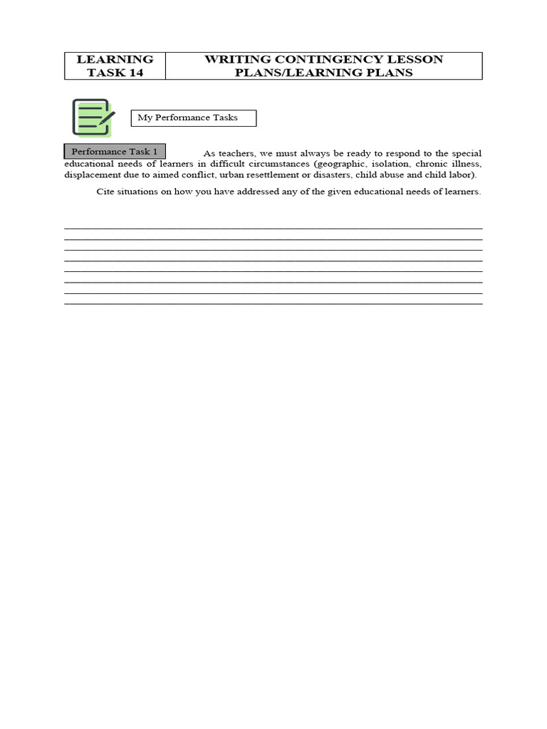 Learning Task 14 | Download Free PDF | Learning | Teachers