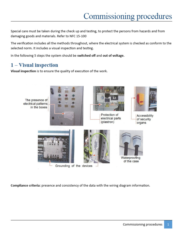 Commissioning Procedures | PDF | Equipment | Power Engineering
