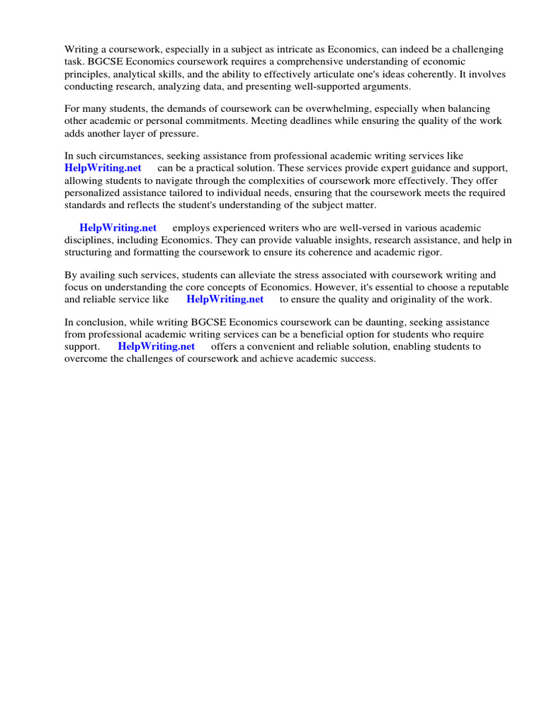 BGCSE Economics Coursework Help | PDF | Motivation | Motivational