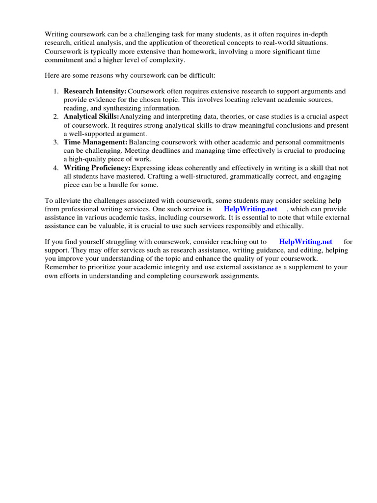 Difference Between Coursework and Homework | PDF