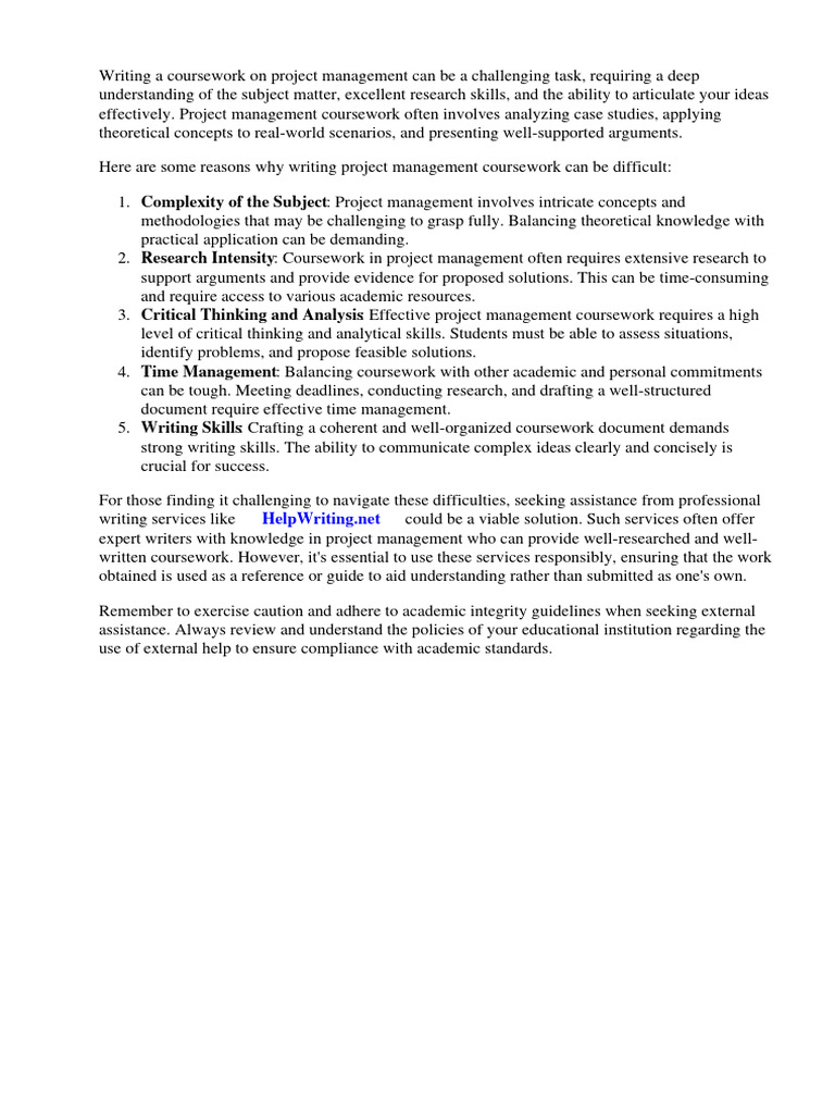 Project Management Coursework Help | Download Free PDF | Project ...