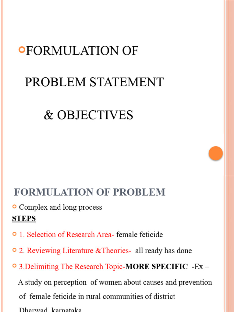 2.formulation of Research Statement &objectives | PDF | Adolescence ...