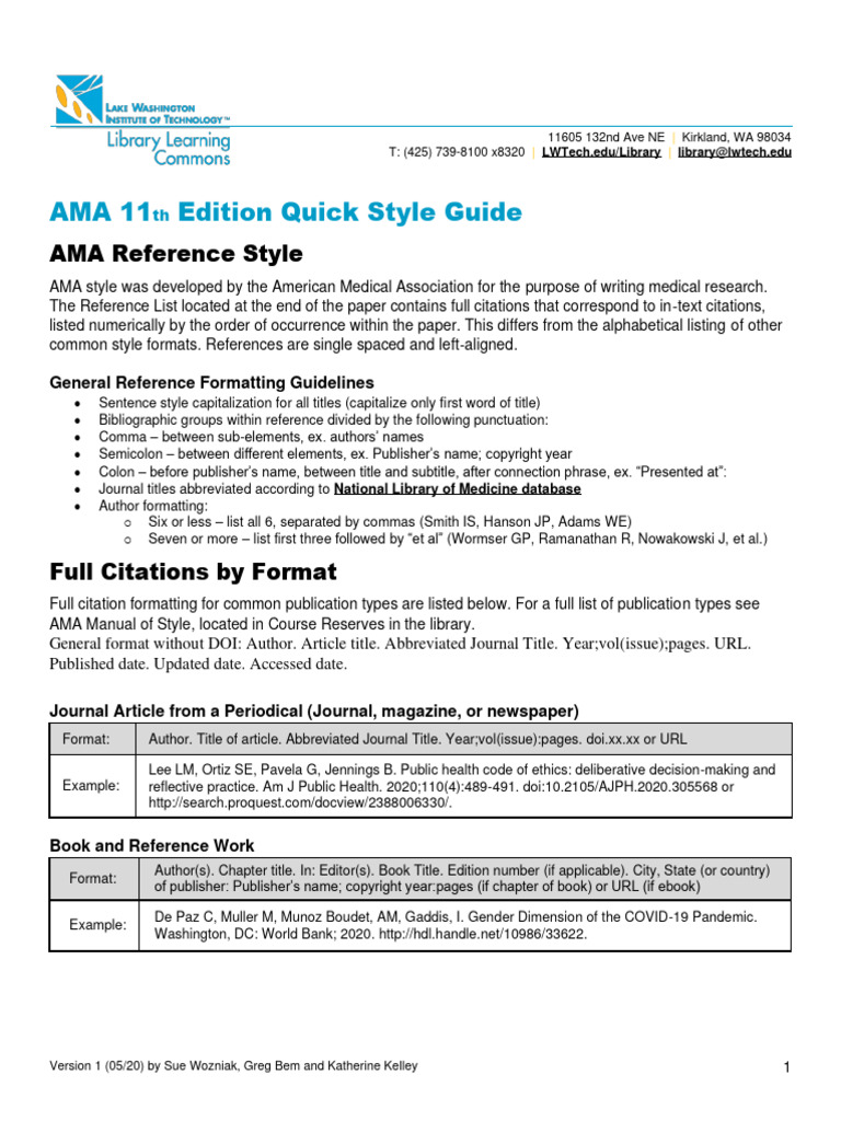 Lwtech Ama Quick.guide | PDF | Citation | Comma