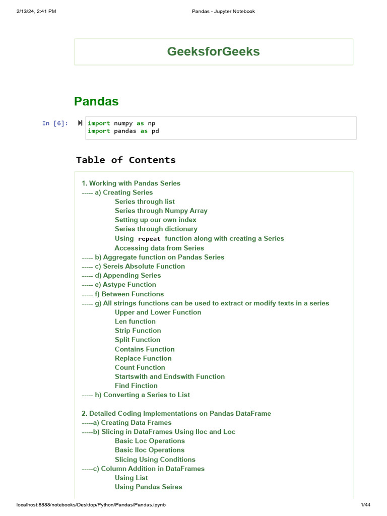 Pandas - Jupyter Notebook | PDF | Computer Science | Computer Programming